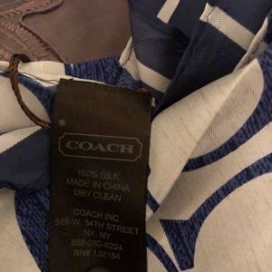 Coach | Accessories | Coach Blue And White Silk Scarf | Poshmark